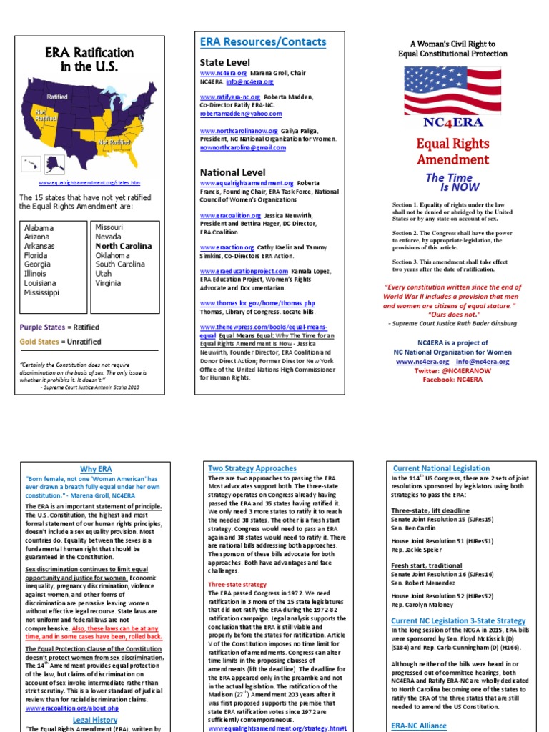 Nc4era Brochure June 2016 | PDF | Ratification | United States Constitution