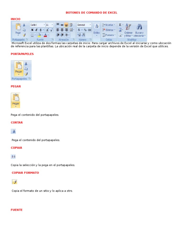 Botones de Comando de Excel | PDF | Tabla (base de datos) | Hoja de cálculo