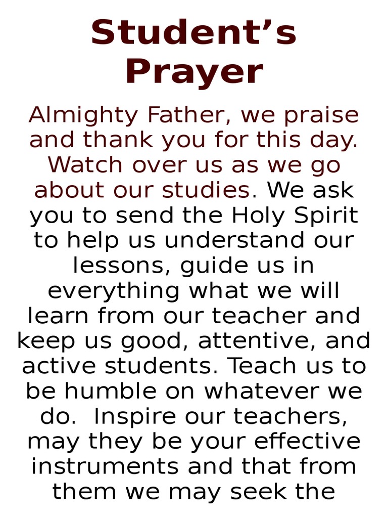 Almighty Father, We Praise and Thank You For This Day. Watch Over Us As ...