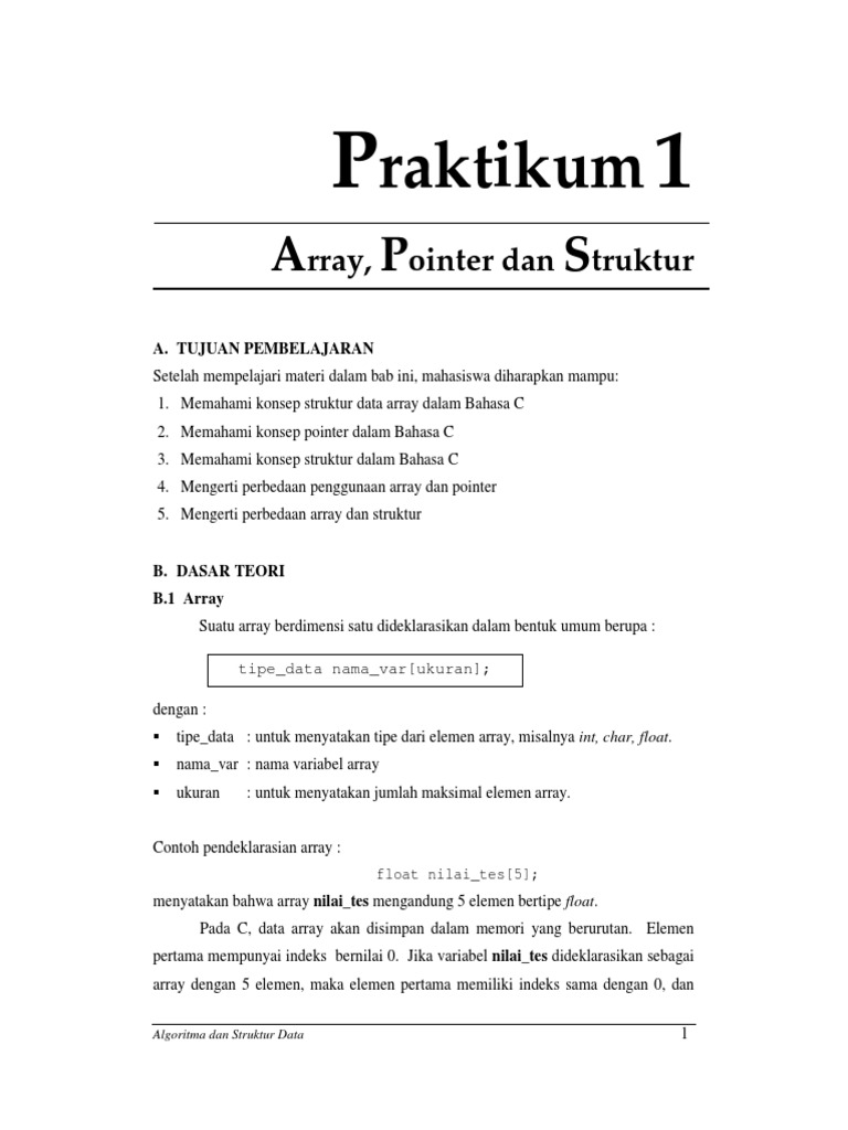 01 Array Pointer Dan Struktur | PDF
