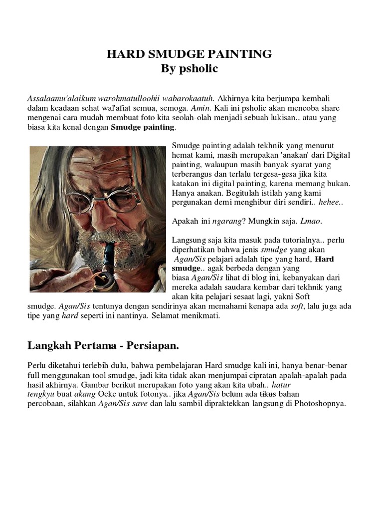Tutorial Hard Smudge Painting Photoshop PDF | PDF