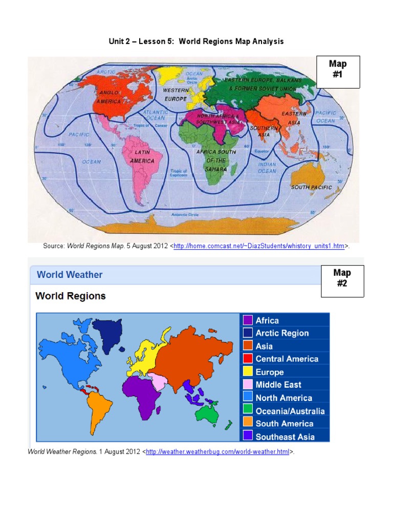 World Regions Map Analysis Guide | PDF | Science & Mathematics | Computers