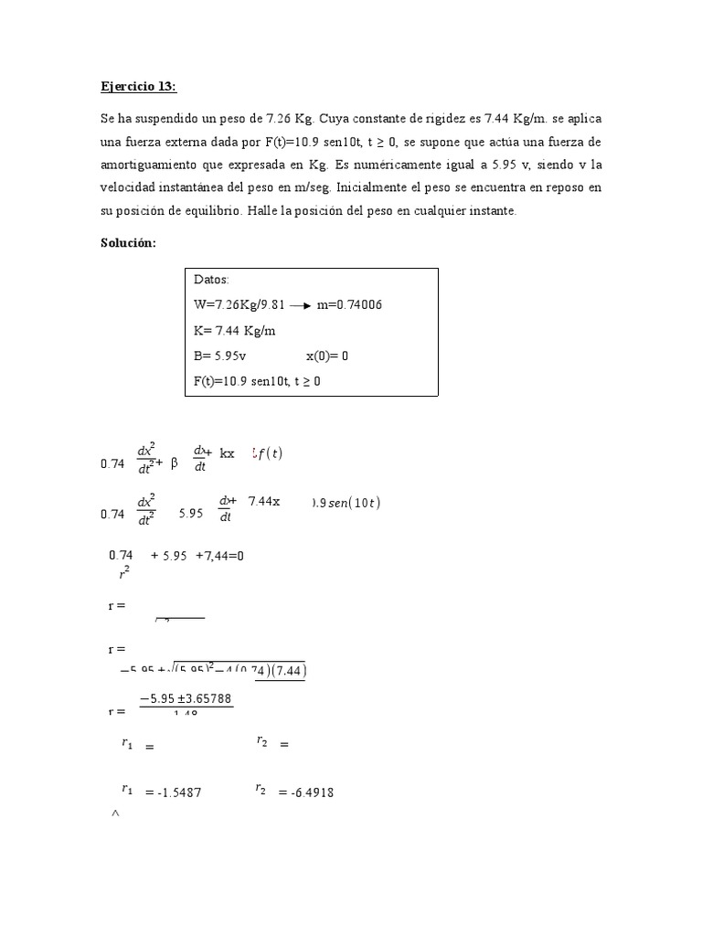Solucion de Mate Ejercicios | PDF