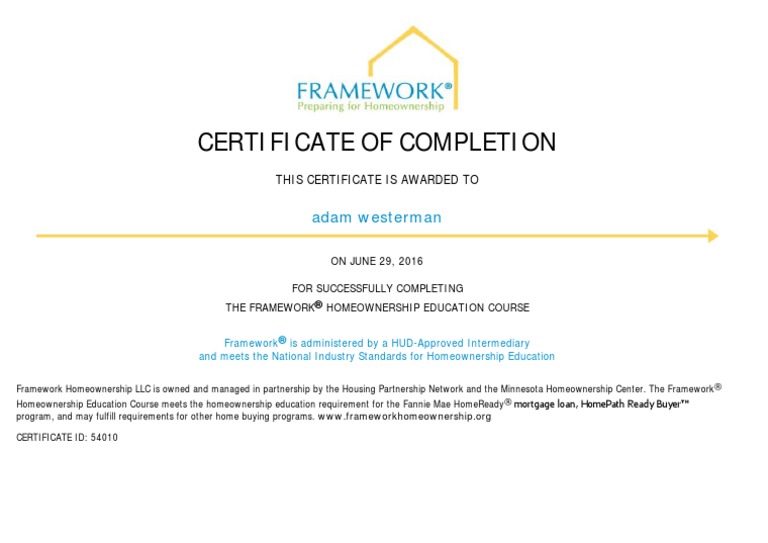 Certificate of Completion: Adam Westerman | PDF | Career & Growth | Law