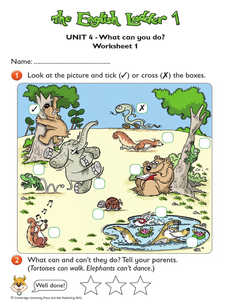 UNIT 4 - What Can You Do ? Worksheet 1 | PDF | Games & Activities ...