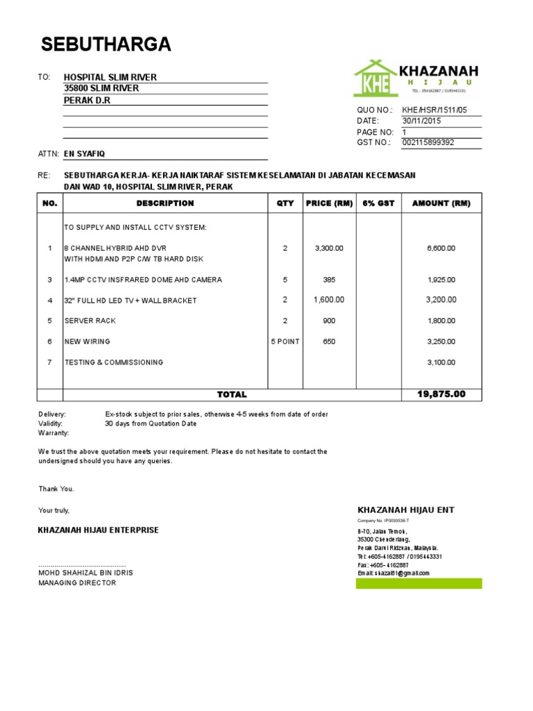 Sebutharga: Hospital Slim River 35800 Slim River Perak D.R | PDF