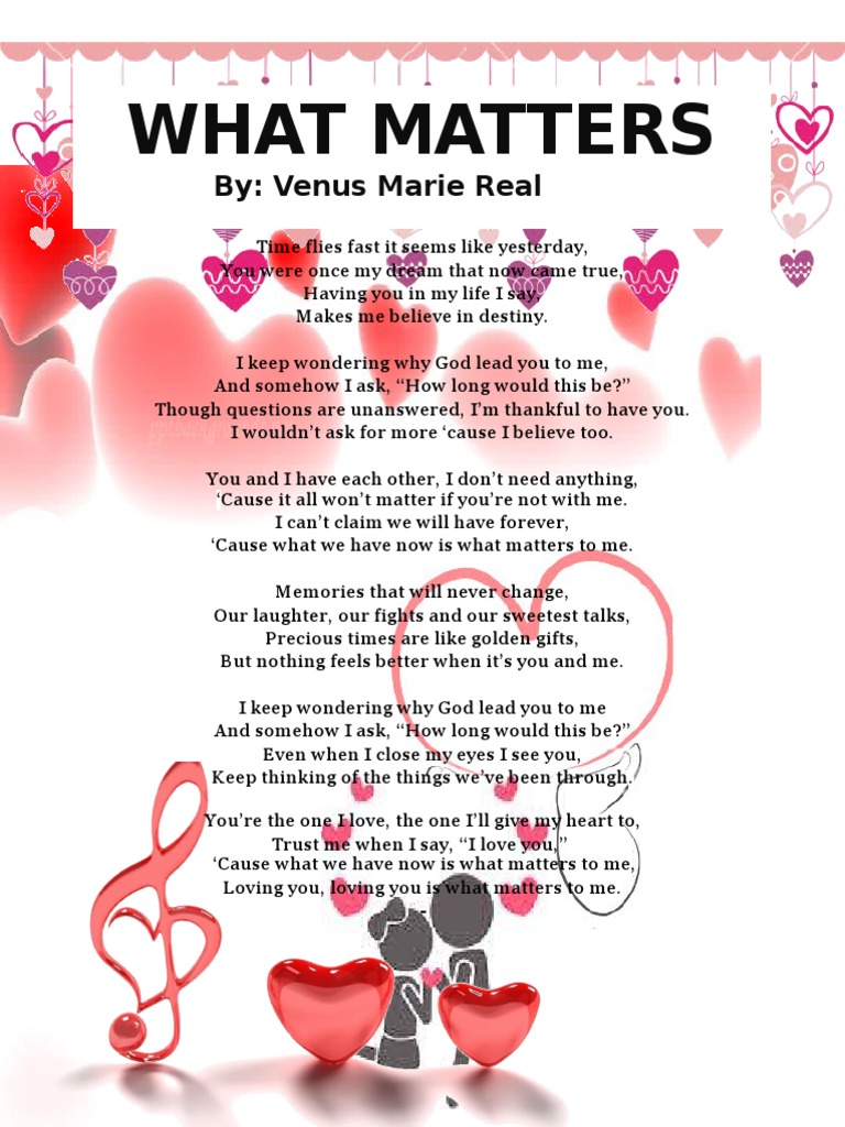 What Matters: A Love Poem | PDF