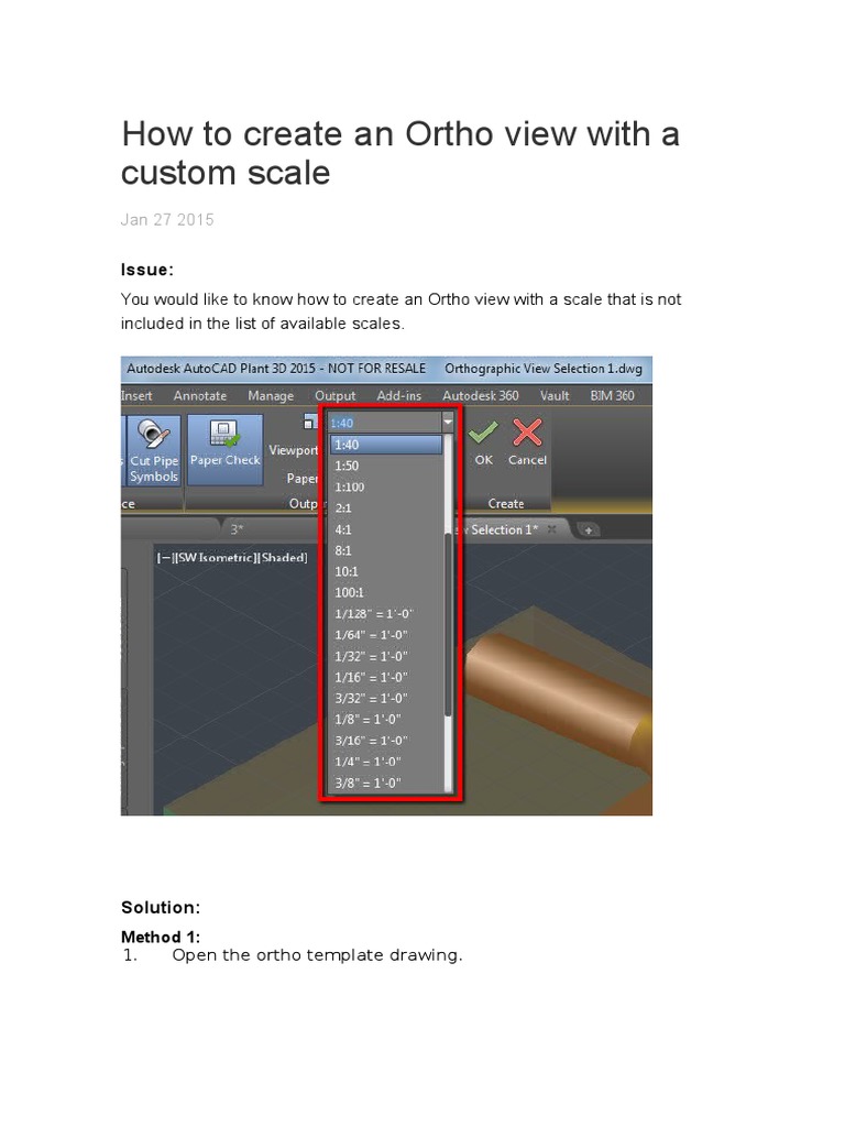 How To Create An Ortho View With A Custom Scale | PDF