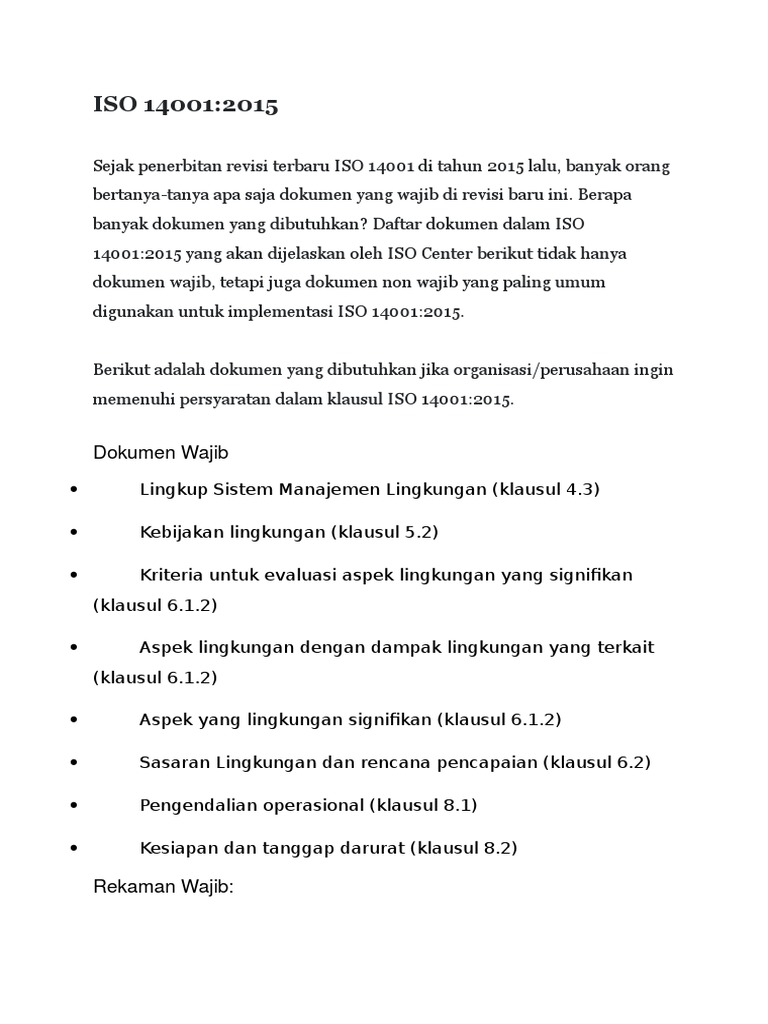 Iso 14001 :2015 | PDF