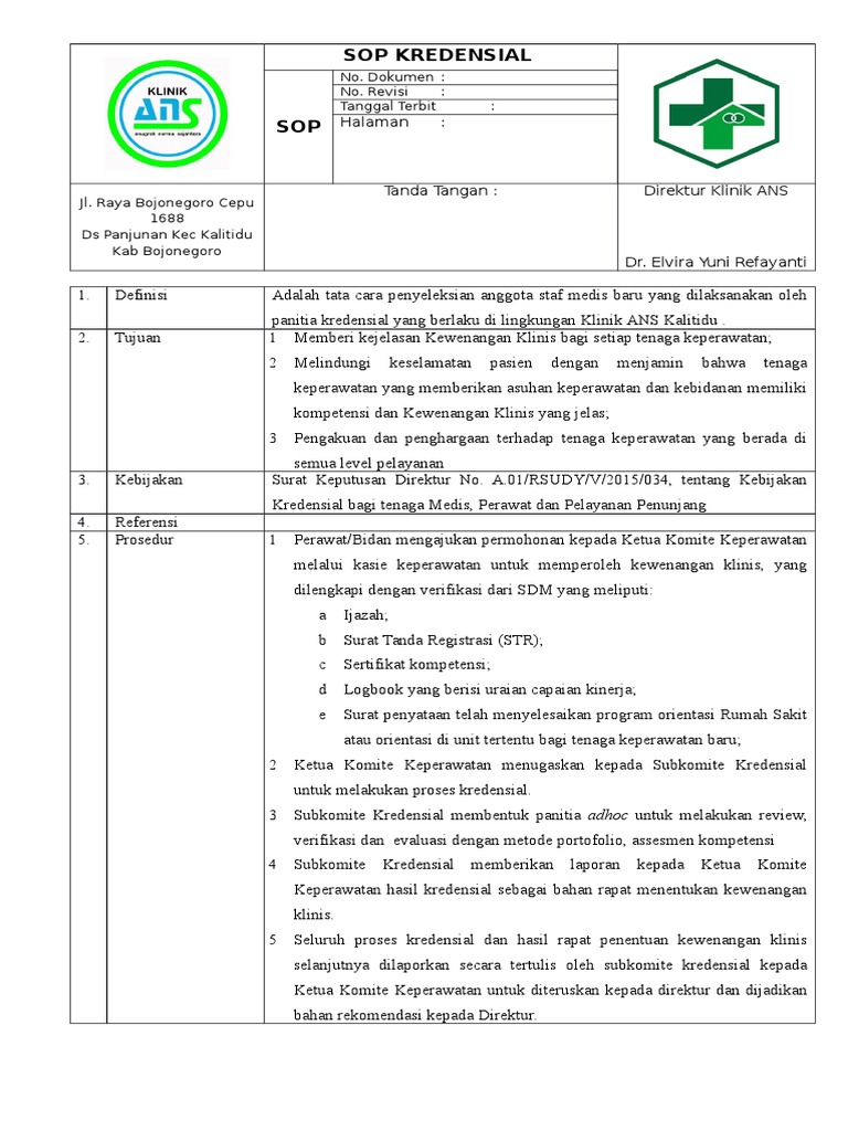 Sop Kredensial | PDF