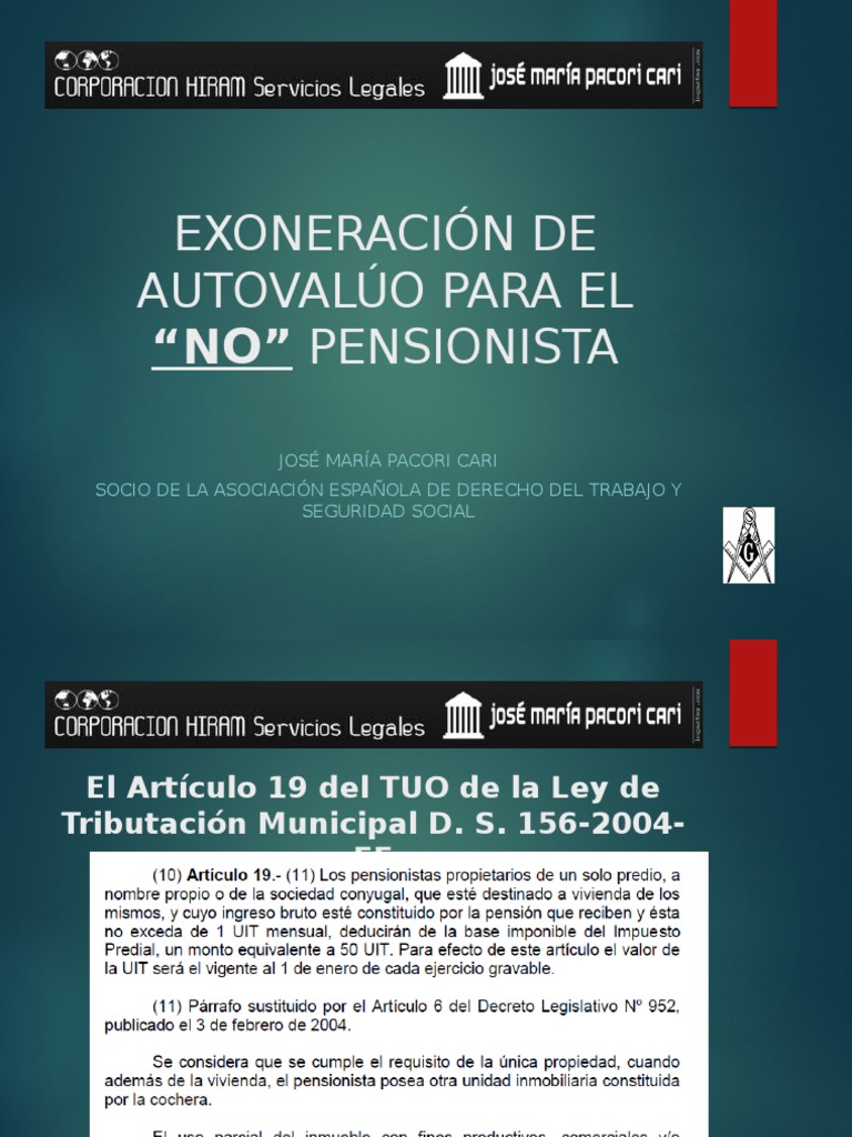 Exoneración de Autovalúo para El Adulto Mayor | PDF