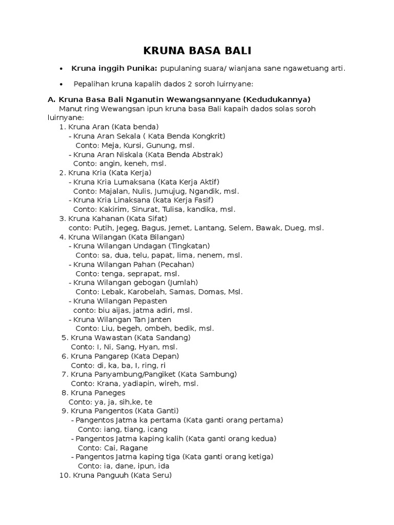 Kruna Basa Bali | PDF