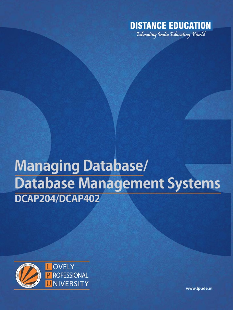 Dcap204 Managing Database Dcap402 Database Management Systems | PDF ... Dcap204 Managing Database Dcap402 Database Management Systems | PDF ...