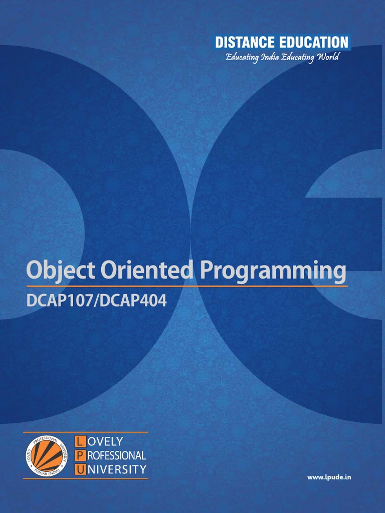 Dcap107 Dcap404 Object Oriented Programming | PDF | Object Oriented Programming | Class ...