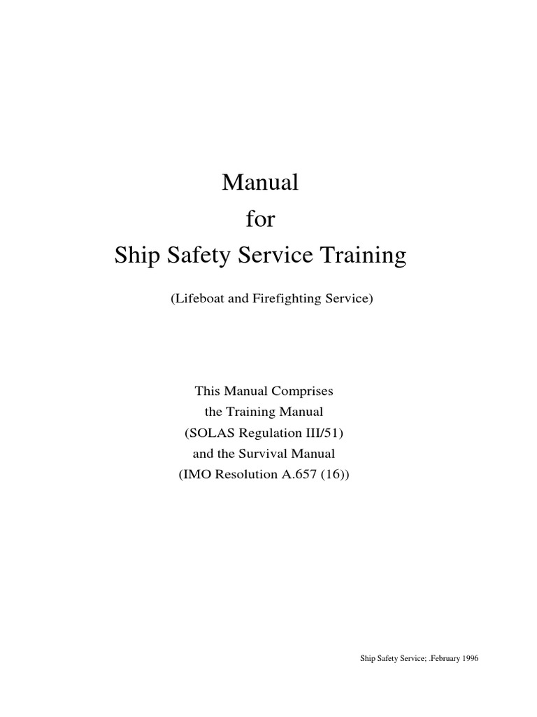 Manual For Ship Safety ServiceTraining | PDF | Firefighter | Sailor