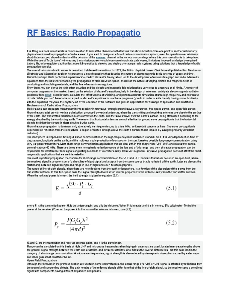 RF Basics: Radio Propagatio: Wireless | PDF | Radio Propagation | Antenna (Radio)