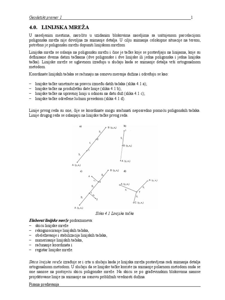 Geodetski Premer - LINIJSKA MREÄA 09-10 | PDF