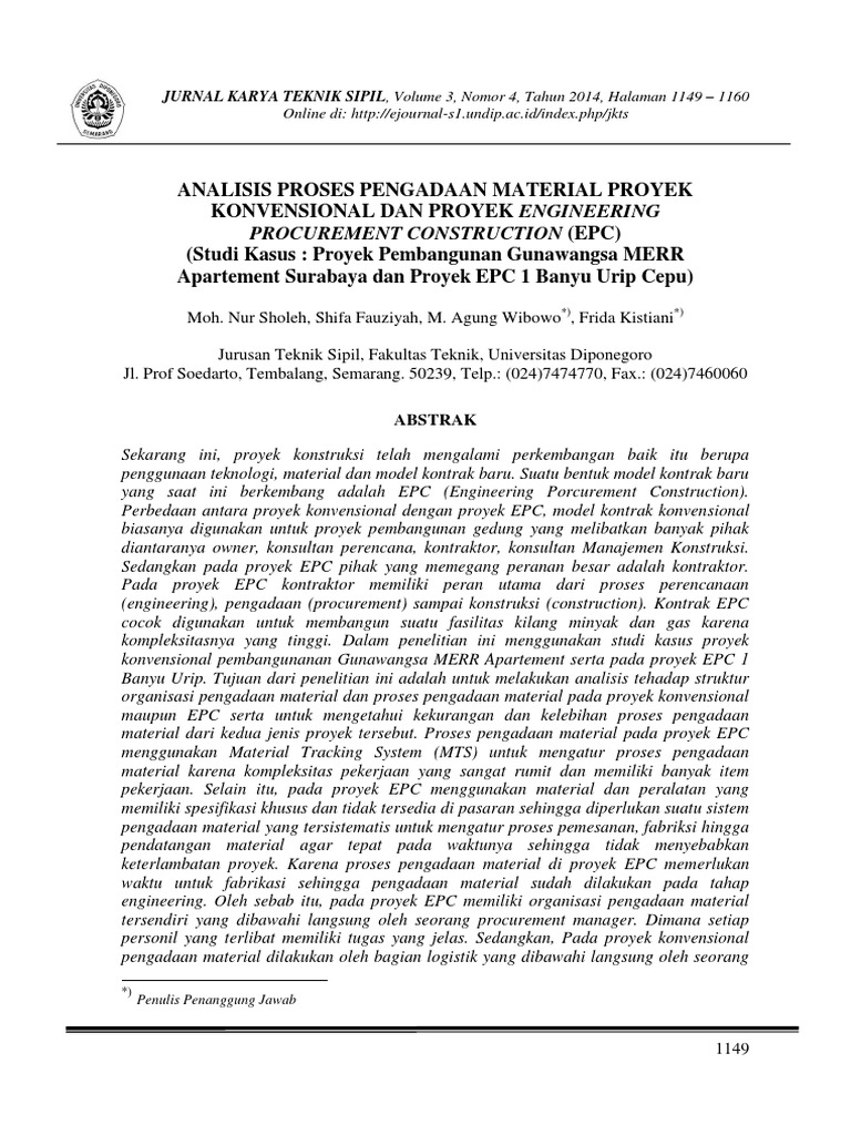 Analisis Pengadaan Material Proyek EPC | PDF