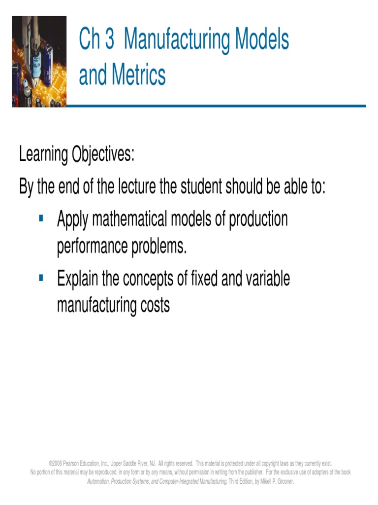 Lecture 6 - Manufacturing Models and Metrics | PDF | Operations ...