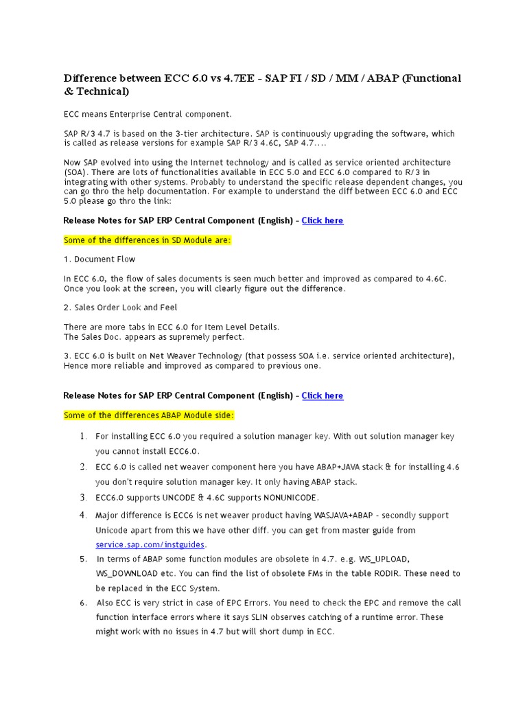SAP ECC 5 & ECC6 | Sap Se | Service Oriented Architecture