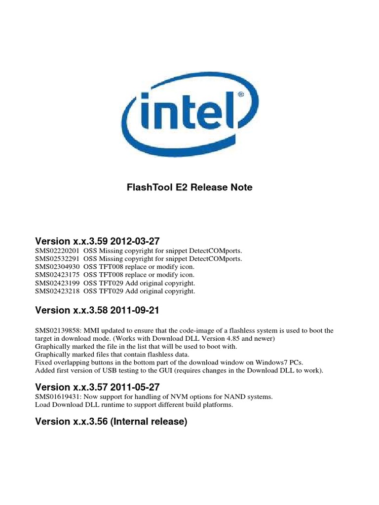 IMC FlashTool E2 - ReleaseNote | PDF | Flash Memory | Booting