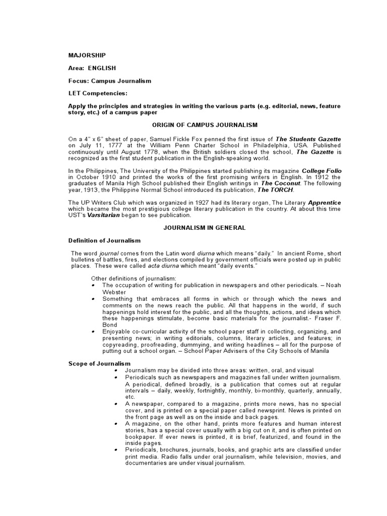 15. Campus Journalism | Journalism | News