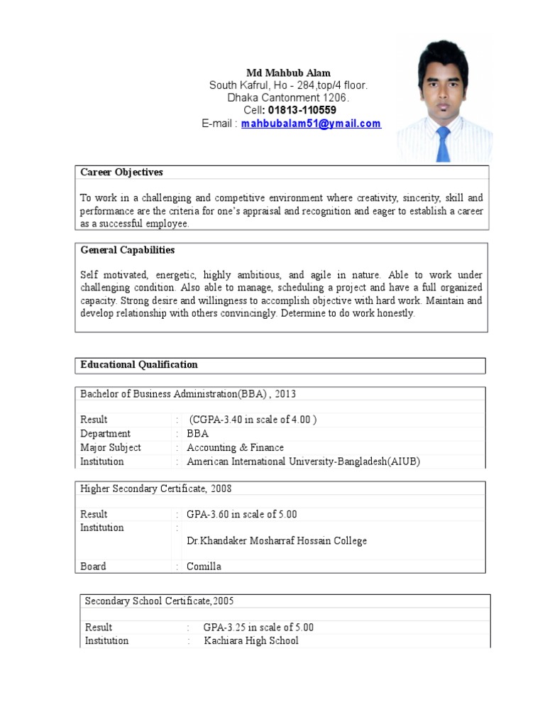 Mahbub CV 2 | PDF | Business