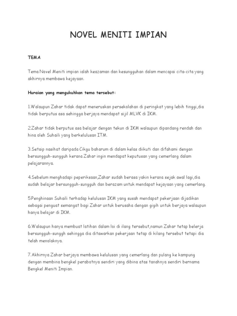 NOVEL MENITI IMPIAN - Pbs 2 | PDF