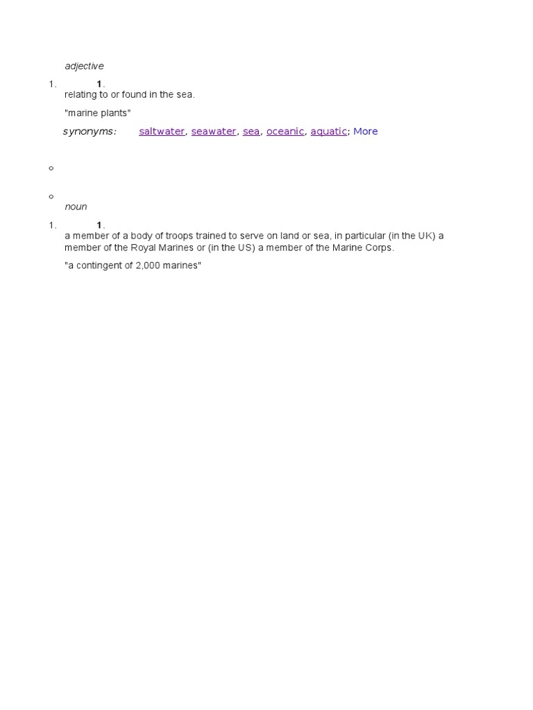 Marine Definition and Usage Guide | PDF | Social Science | Home & Garden