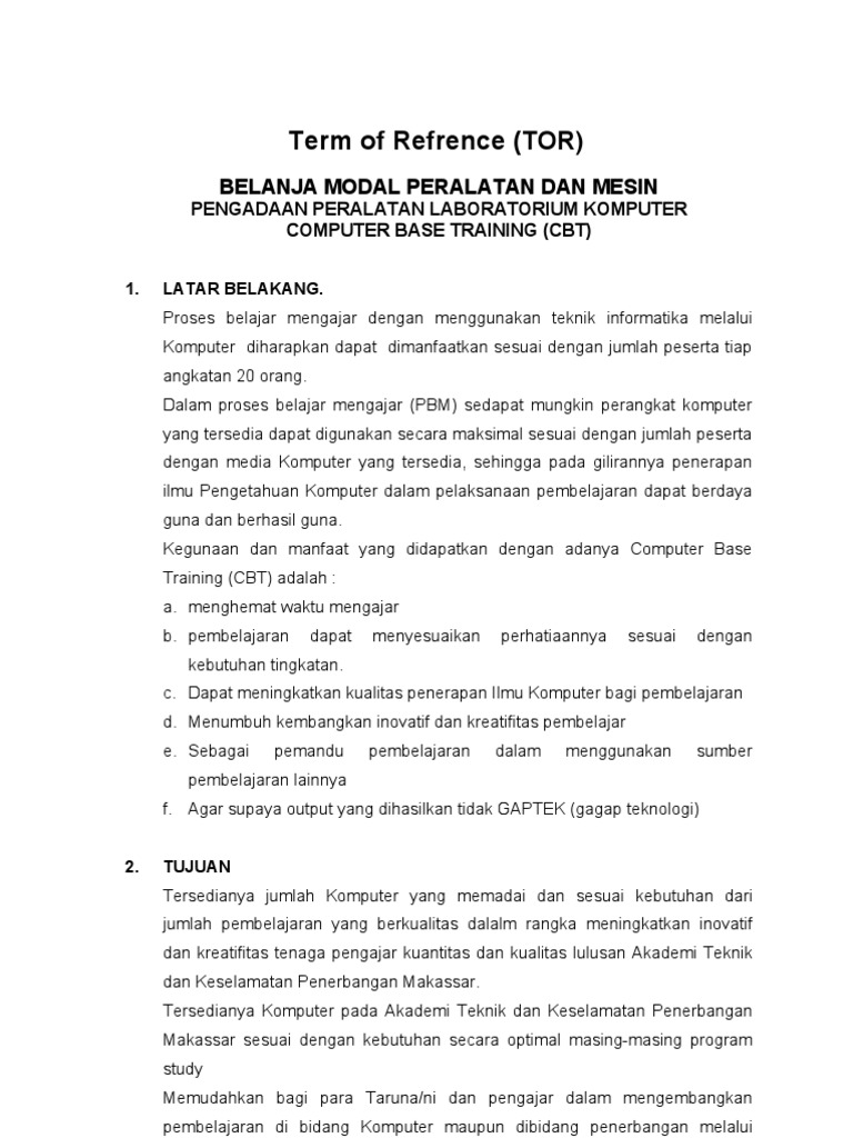 Contoh TOR | PDF