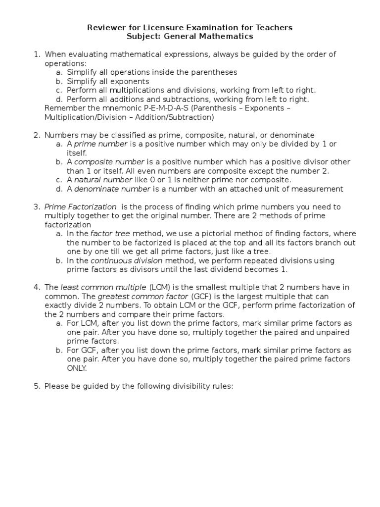 LET General Math Reviewer | PDF | Triangle | Polynomial
