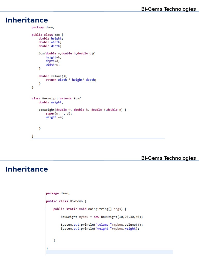 Java Training Ppts Pdf Inheritance Object Oriented Programming Class Computer Programming 