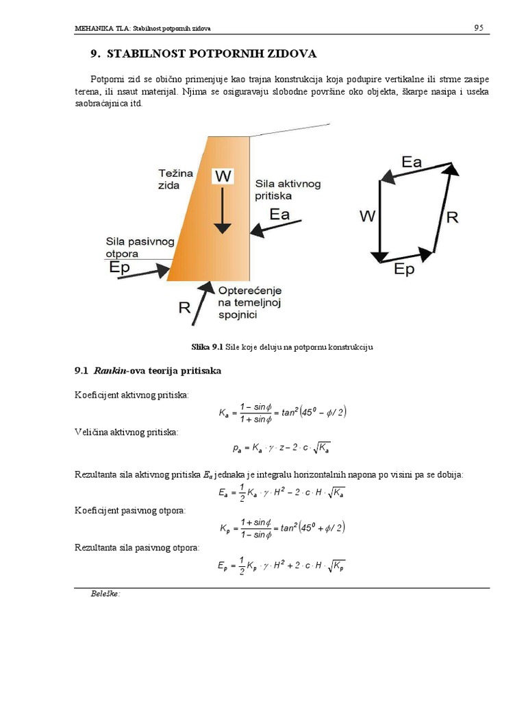 Stabilnost Potpornih Zidova PDF | PDF
