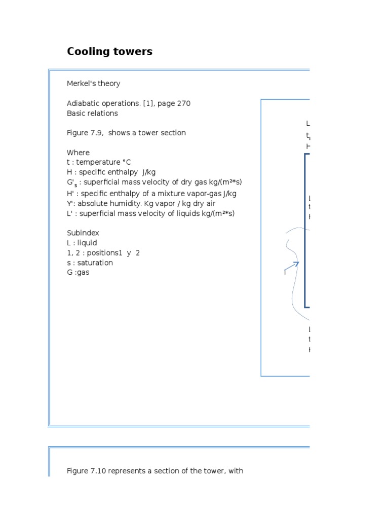 Cooling Tower. Merkel Theory - Treybal | PDF | Heat | Evaporation
