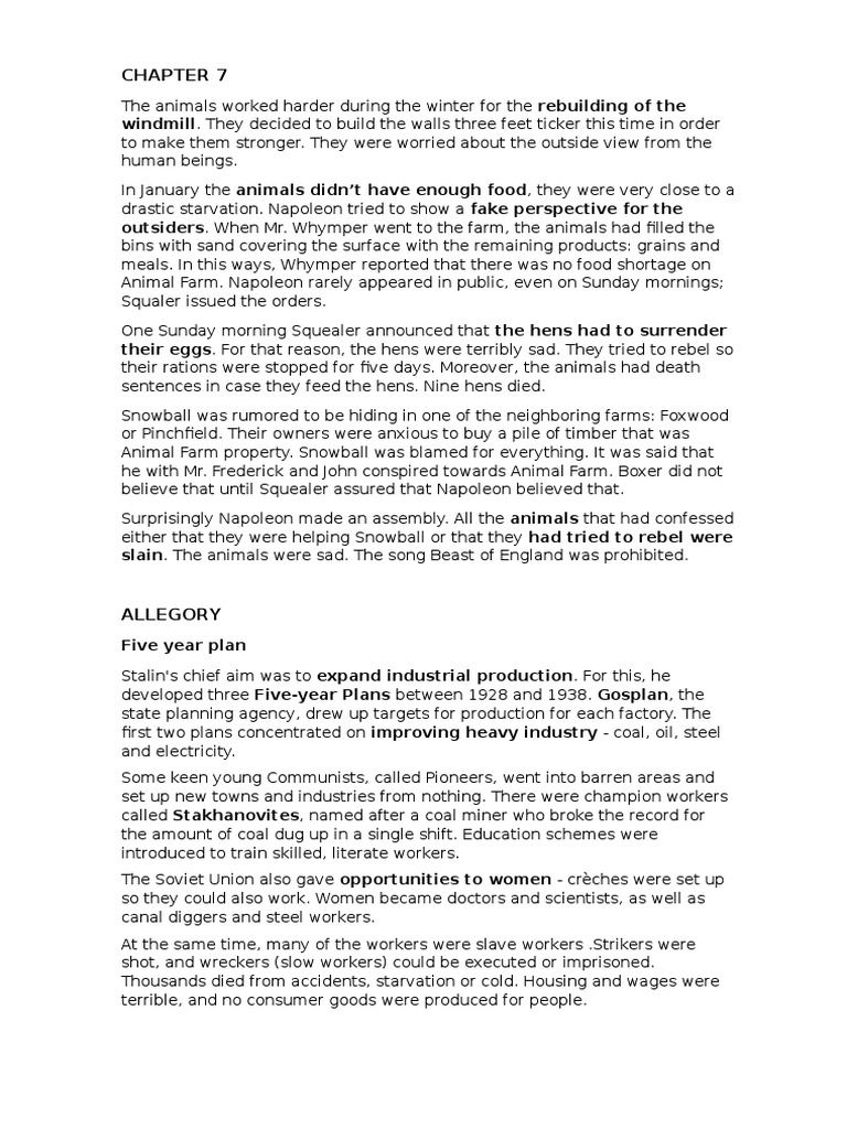 CHAPTER 7,8,9, 10 Animal Farm | PDF | Soviet Union | World Politics