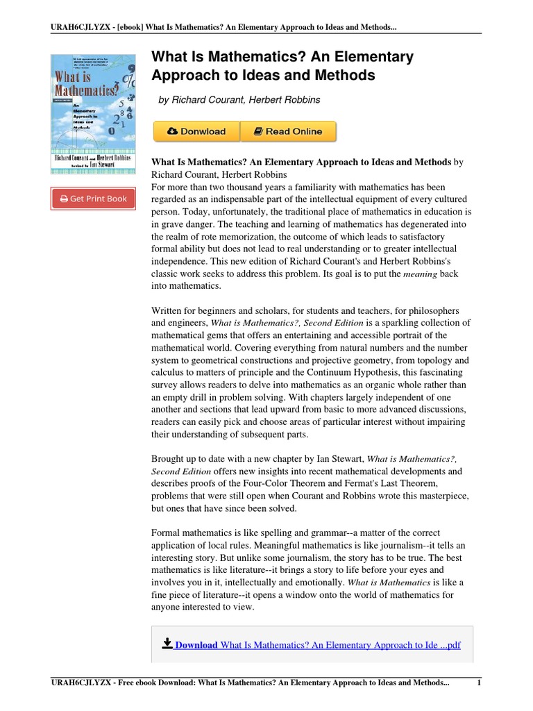 An Introduction to the Fundamental Ideas and Methods of Mathematics for ...