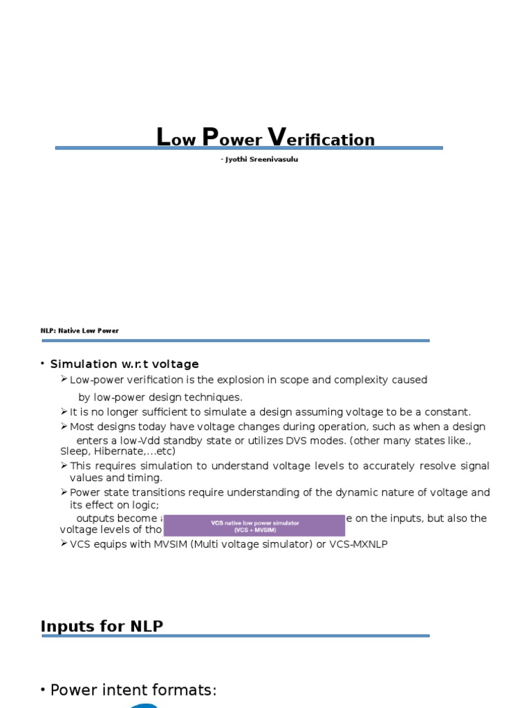 Low Power Verification | PDF | Computer Engineering | Electronics
