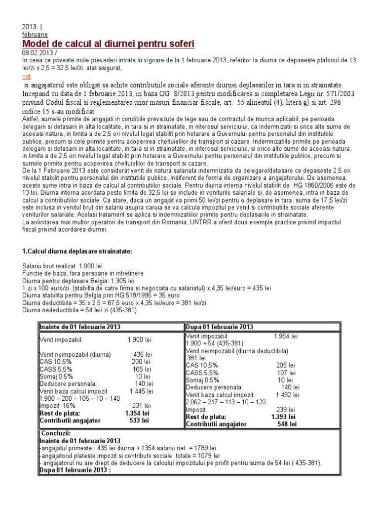 Model Calcul Diurna | PDF