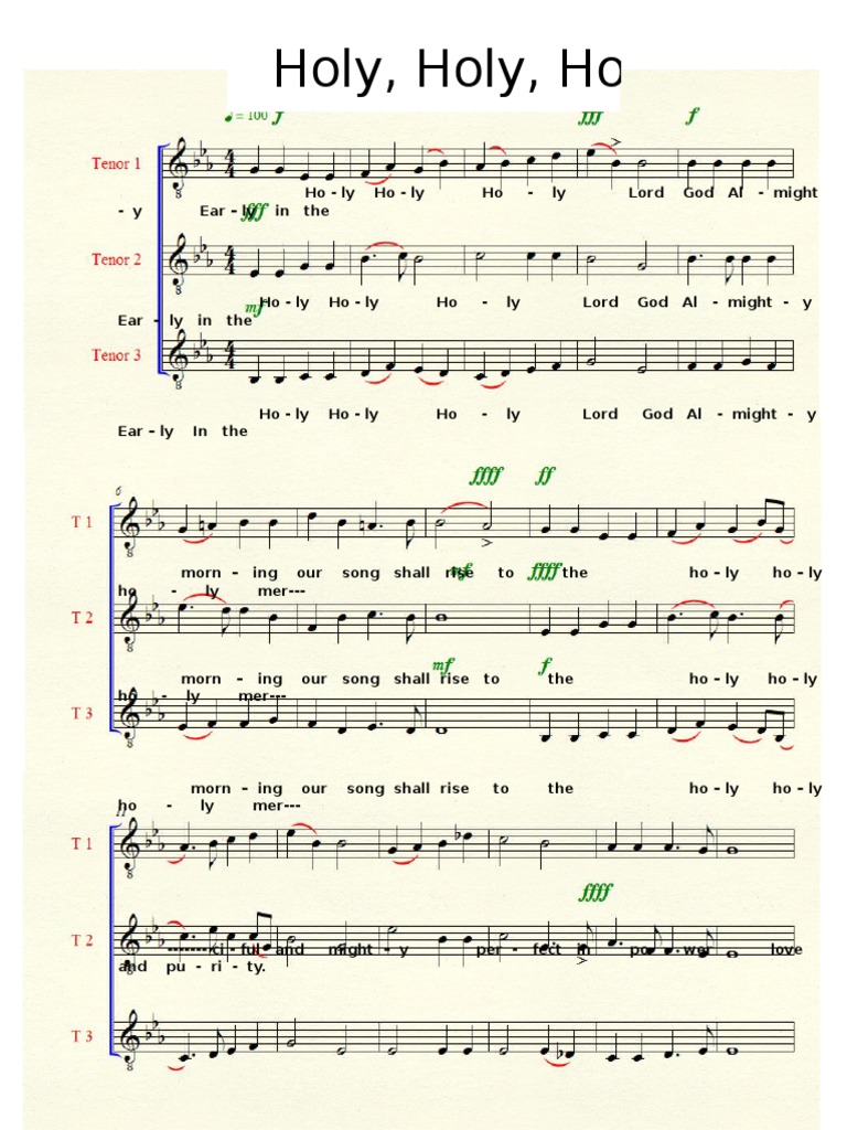 Holy, Holy, Holy Ly: Ho - Ly Ho - Ly Ho - Ly Lord God Al - Might | PDF