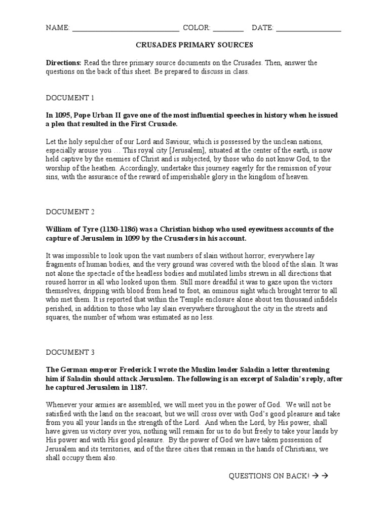 Crusades primary sources | Saladin | Religion And Belief