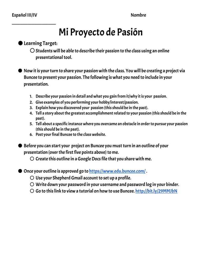 Passion Project Presentation Guide | PDF