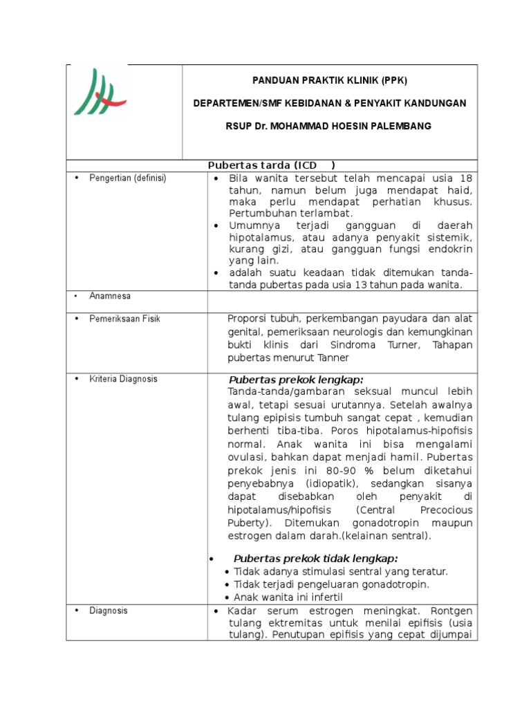 PPK-pubertas Tarda | PDF
