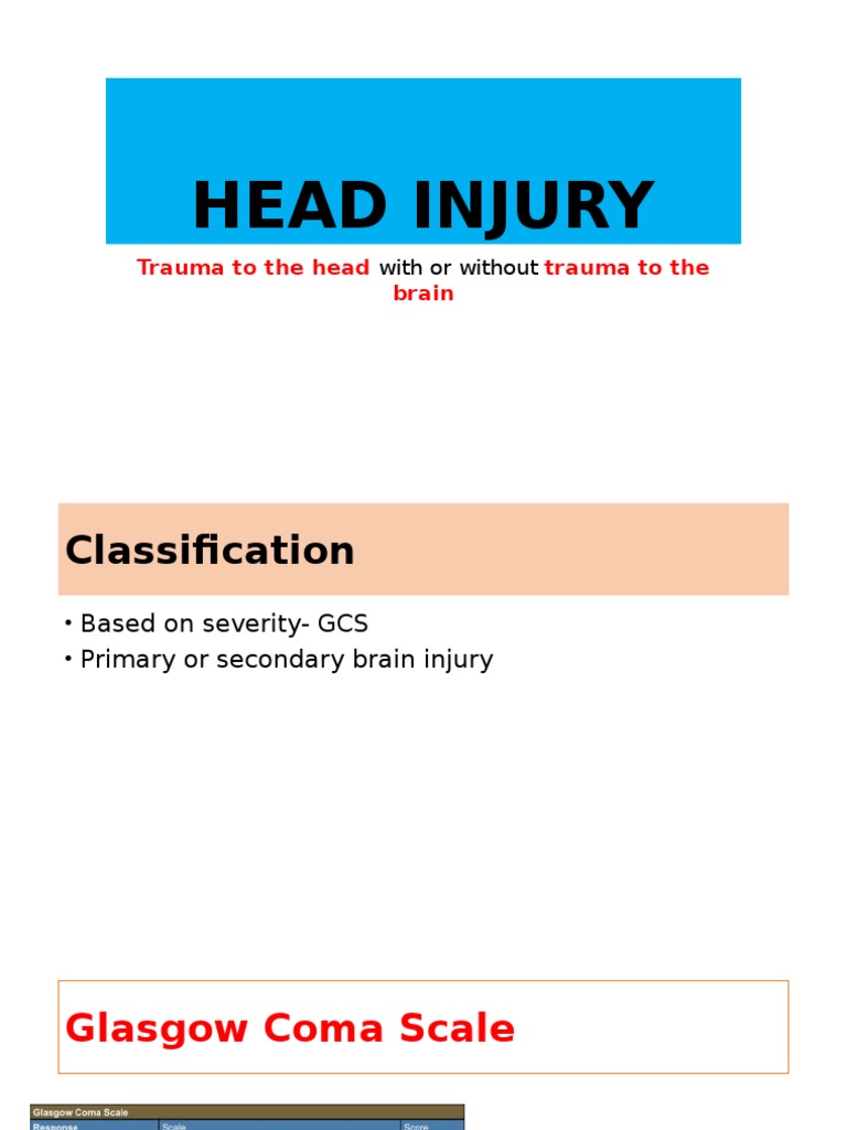 Head Injury | PDF | Traumatic Brain Injury | Diseases And Disorders