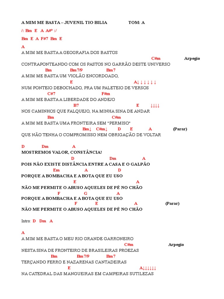 A Mim Me Basta - Cifra | PDF