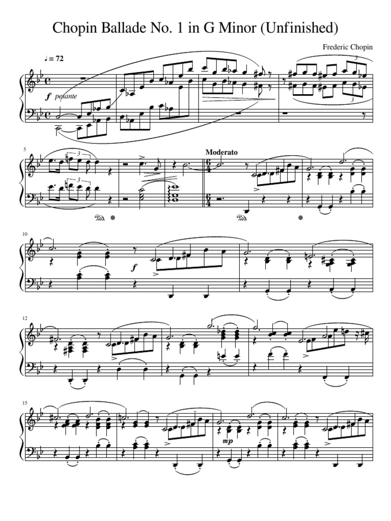 Chopin Ballade No. 1 in G Minor Unfinished | PDF