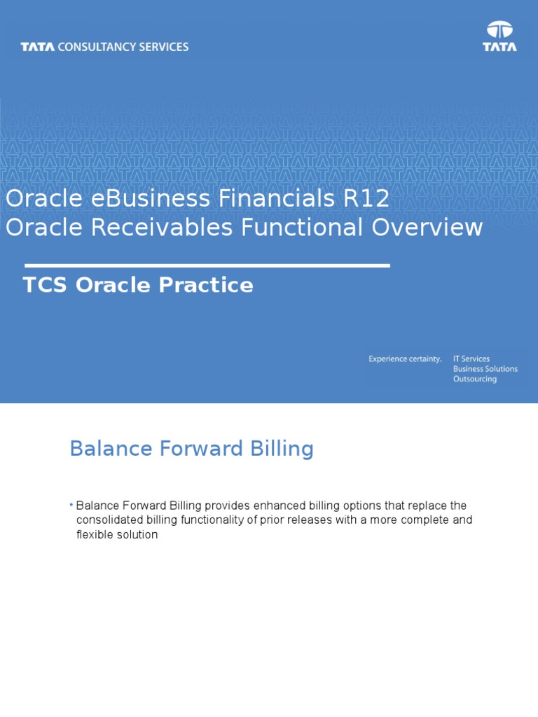Oracle Ebusiness Financials R12 Oracle Receivables Functional Overview ...