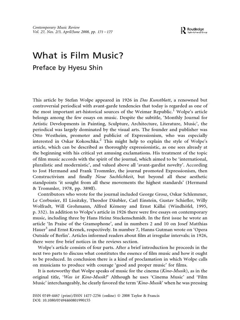 What Is Film Music | PDF | Expressionism | Theatre