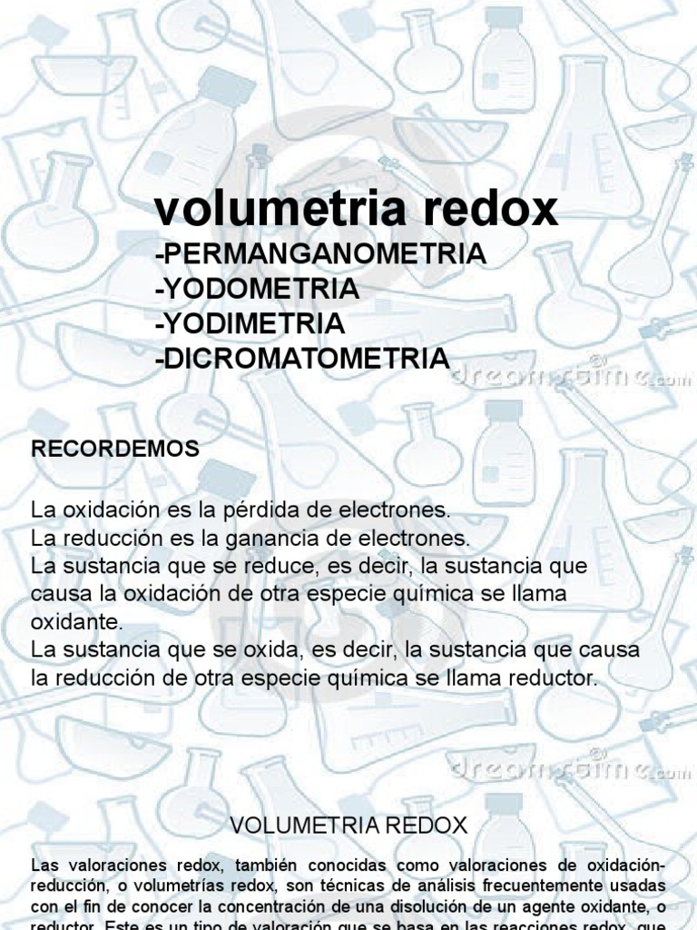 Redox Presentacion | PDF | Valoración | Química