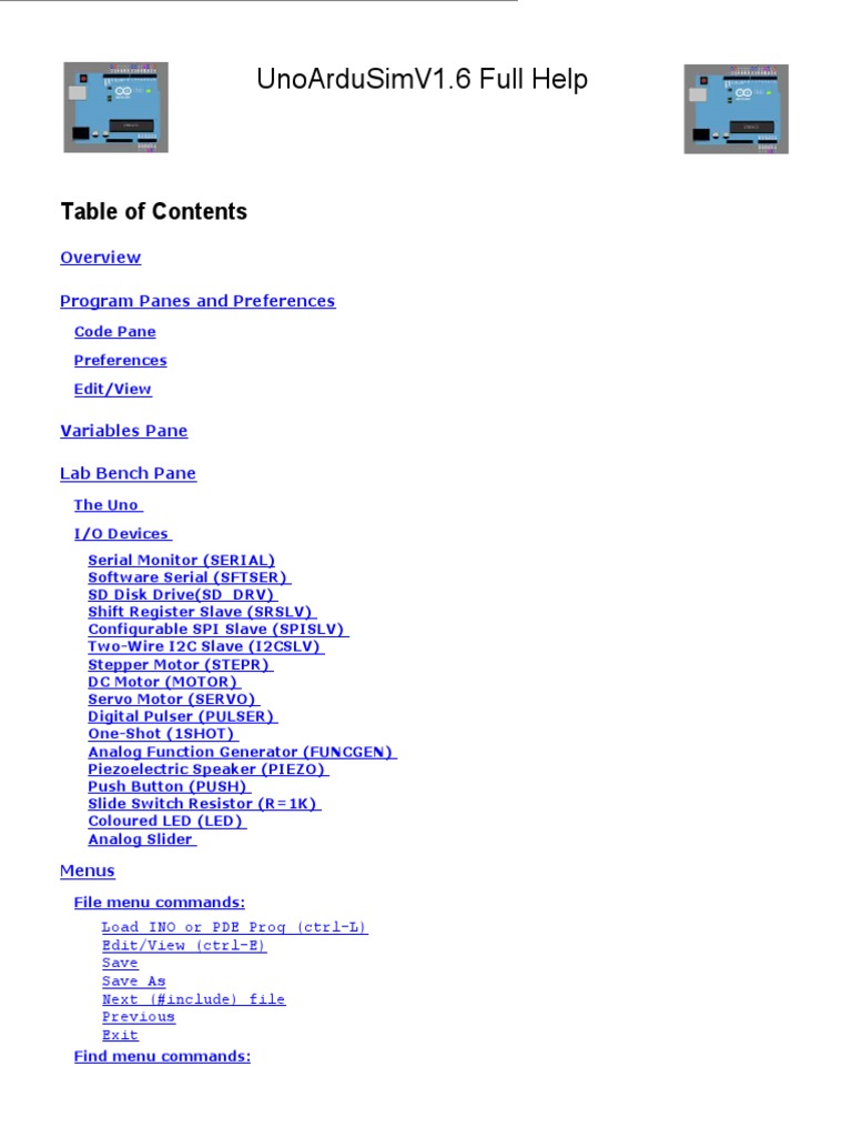 UnoArduSim FullHelp | PDF | Digital Technology | Computer Programming