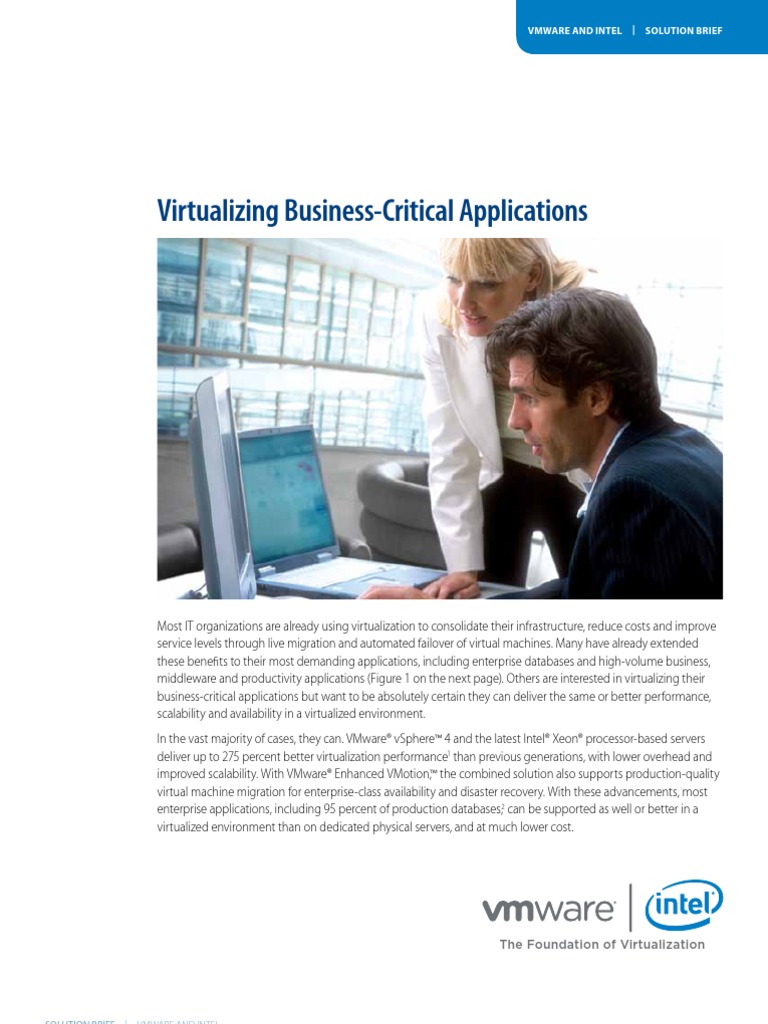 Virtualizing Business Critical Applications | PDF | V Mware | Virtual Machine